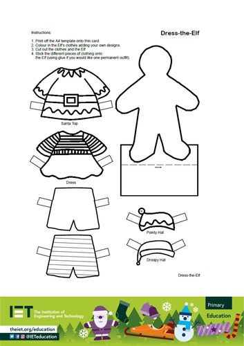 Dress the elf activity | Teaching Resources
