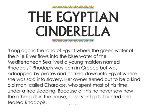 The Egyptian Cinderella Planning and Resources for 3 weeks including ...