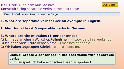 German - Stimmt! 3 Rot Kapitel 2: Musik - Powerpoints & Resources ...