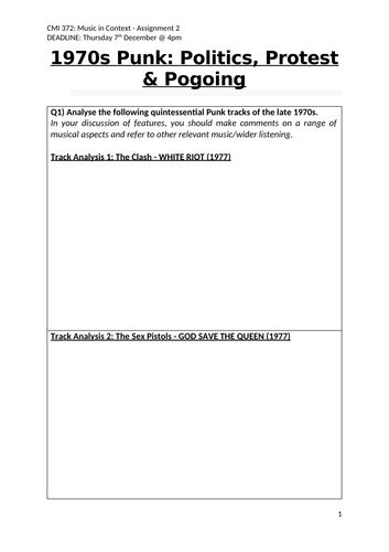 70s Punk: Politics, Protest & Pogoing | Teaching Resources