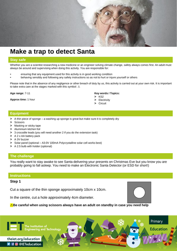 Make a trap to detect Santa | Teaching Resources