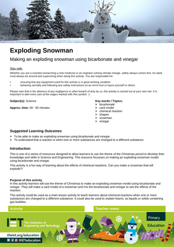 Make an exploding snowman | Teaching Resources