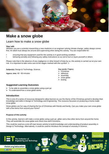 Make a snow globe | Teaching Resources