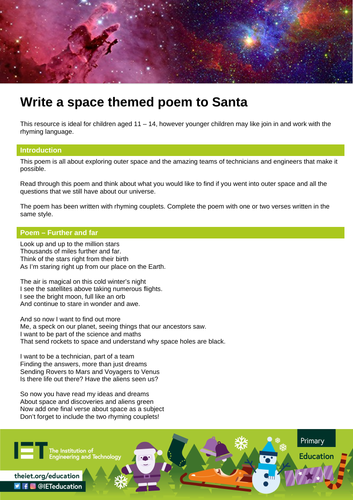Write a poem to Santa | Teaching Resources