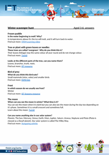 Winter scavenger hunt | Teaching Resources
