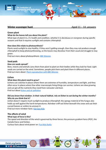 Winter scavenger hunt | Teaching Resources