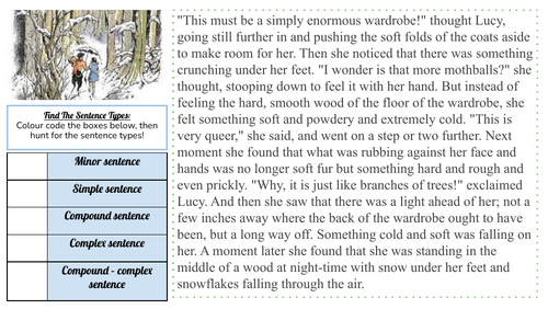 Narnia - Sentence Hunt | Teaching Resources