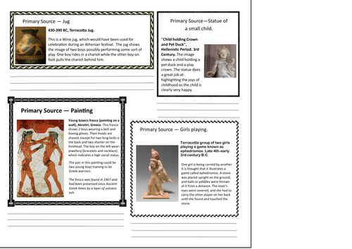Ancient Greeks KS2 History analysing primary sources of evidence ...