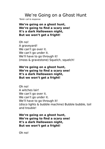 Going on a Ghost Hunt Sensory Story | Teaching Resources