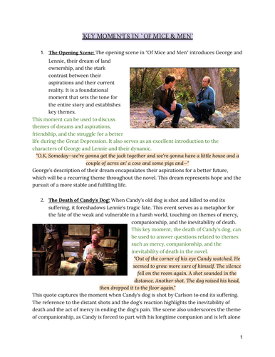 Of Mice and Men Revision Bundle | Teaching Resources