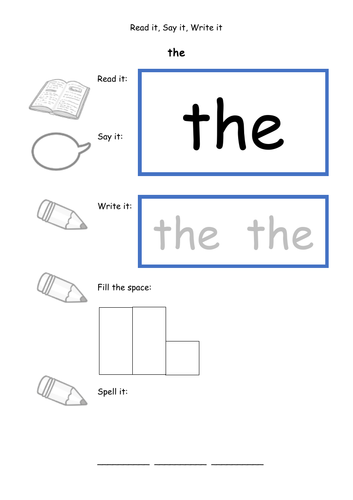Read it, Say it, Write it | Teaching Resources