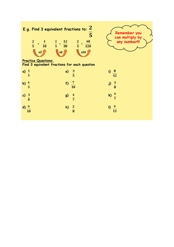 Introduction to fractions including starter, exercises and plenary ...