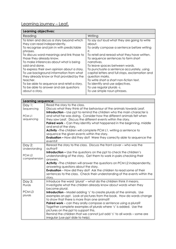 Leaf by Sandra Dieckmann - KS1 English unit of work | Teaching Resources