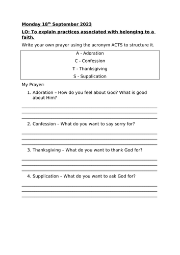 RE Unit of Work - Christianity - The Church | Teaching Resources