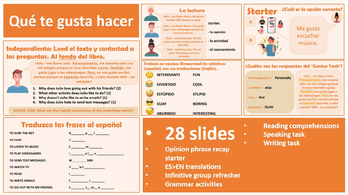 Viva 1, Module 2.1 - Qué te gusta hacer | Teaching Resources