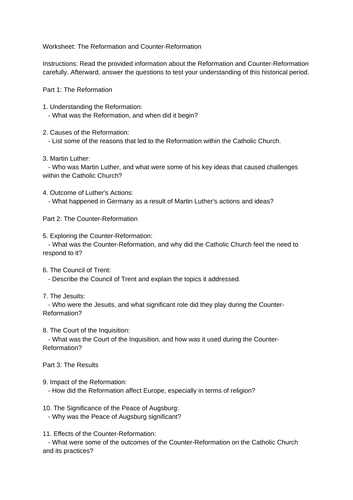 Reformation - ppt overview, worksheet, E.A.L. resource | Teaching Resources