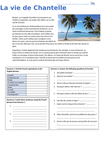 French Reading Comprehension - Technology | Teaching Resources