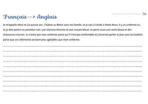 French Translations - Clothing | Teaching Resources