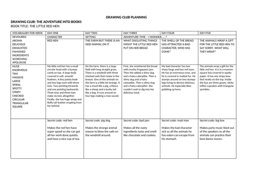 Drawing Club Little Red Hen Reception | Teaching Resources