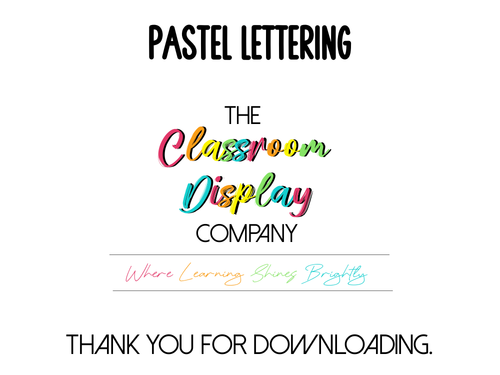 Pastel Lettering Classic Font | Teaching Resources