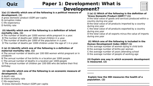 Edexcel B GCSE Geography Development Dynamics Resource Bundle - Lessons ...