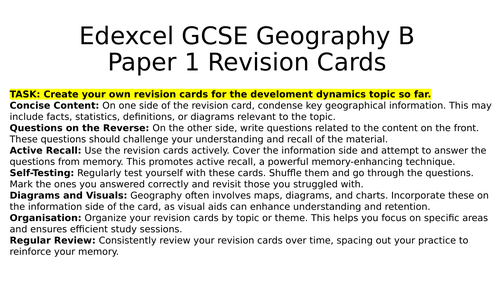 Edexcel B GCSE Geography Development Dynamics Resource Bundle - Lessons ...
