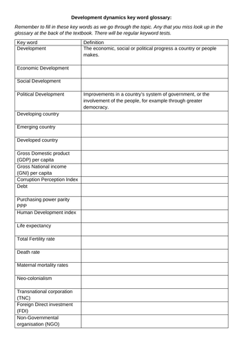 Edexcel B GCSE Geography Development Dynamics Resource Bundle - Lessons/HW/Assessment | Teaching ...