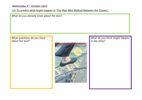 Writing unit 'The Man Who Walked Between the Towers' | Teaching Resources