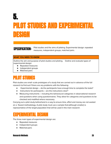 AQA Psychology - Pilot Studies and Experimental Design [A-Level ...