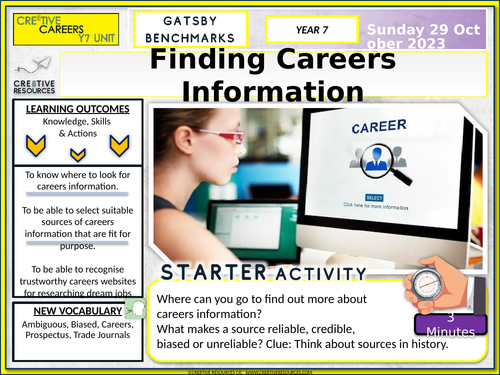 Enterprise and Careers KS3 Unit | Teaching Resources