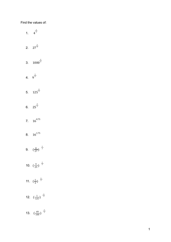 GCSE Higher maths 100 questions on indices | Teaching Resources