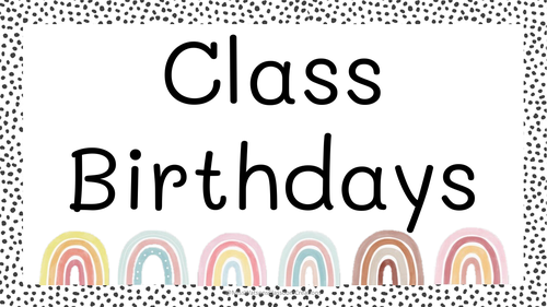 Rainbow Class Birthdays Display | Teaching Resources