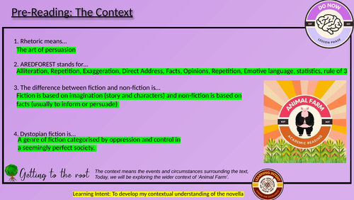 Animal Farm - Academic Reading | Teaching Resources