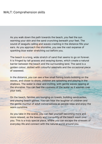 Year 3/4 Comprehension | Teaching Resources