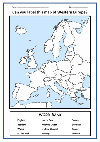 UK and EUROPE - Map work and reference sheets | Teaching Resources
