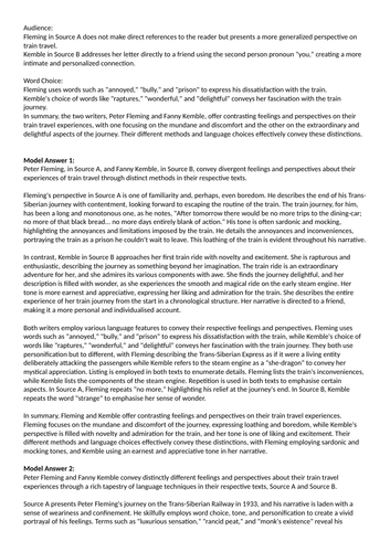 AQA Language Paper 2 2023 Model Answers questions 2, 3, 4 and 5 ...