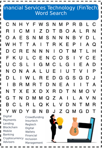 Financial Services Technology (FinTech) - Word Search | Teaching Resources