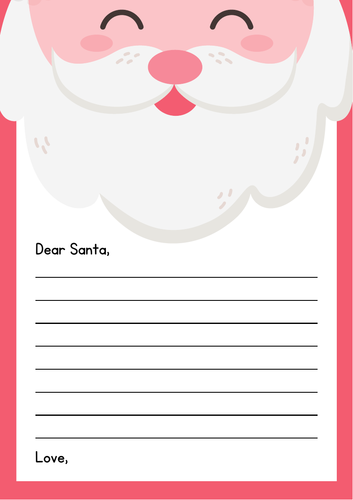 Letter to santa / father Christmas template | Teaching Resources