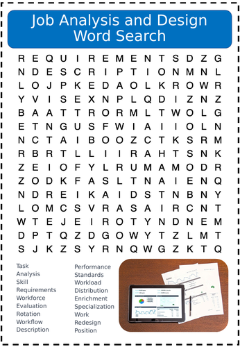 Job Analysis and Design - Word Search | Teaching Resources