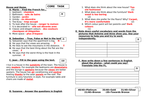 House and Home - French Bubble Sheets - Reading and Writing | Teaching ...