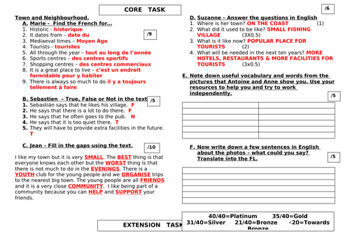 Town and Neighbourhood - French Bubble Sheets - Reading and Writing ...