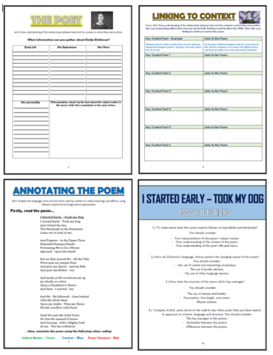 I Started Early - Took My Dog - Comprehension Activities Booklet ...