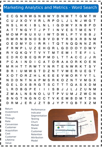 Marketing Analytics and Metrics - Word Search | Teaching Resources