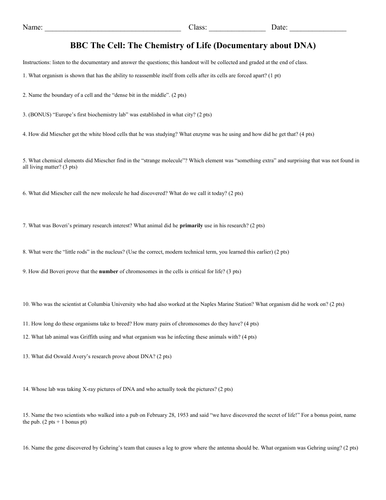 Chemistry Of Life Review Worksheet