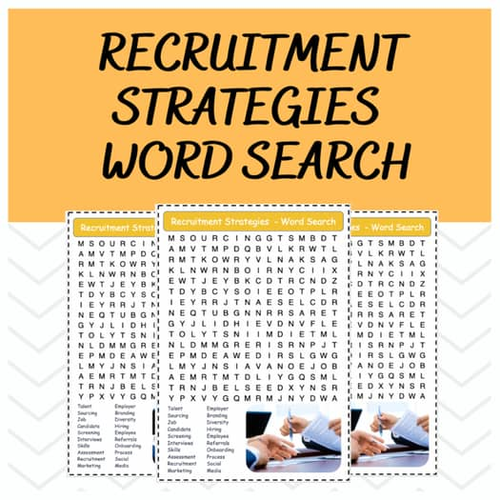 Recruitment Strategies - Word Search | Teaching Resources