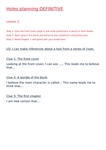 Holes - your entire unit planned and resourced: all editable ...