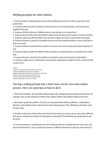 Short story writing | Teaching Resources
