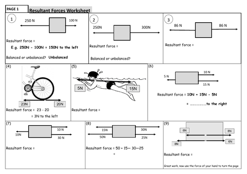 Resultant Forces Complete Lesson + Answers - Year 7, 8 or GCSE ... Resultant Forces Complete Lesson + Answers - Year 7, 8 or GCSE ...