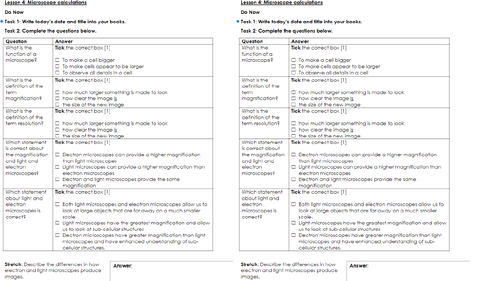 Magnification calculation (microscope) | Teaching Resources