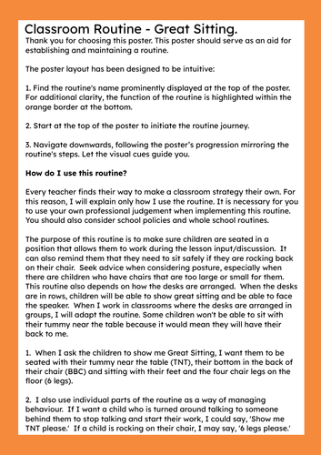 Poster to Help Teach Great Sitting | Teaching Resources